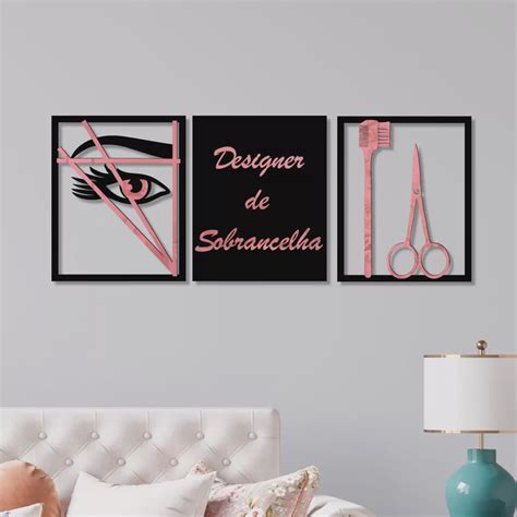 Conjunto Quadro Vazado Designer de Sobrancelha Acrílico Submarino