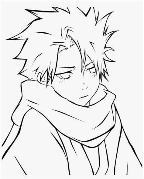 Cool Anime Boy Face Coloring Pages
