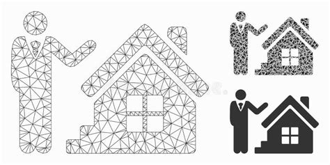 Realty Agent Vector Mesh 2d Model And Triangle Mosaic Icon Stock Vector Illustration Of