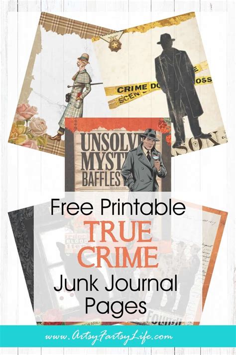 Free Vintage True Crime Junk Journal Pages Dark Moody Ephemera For