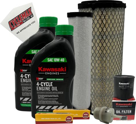 Amazon.com: Cyclemax Tune Up Kit 10W-40 with Spark Plugs compatible with Kawasaki 99969-6525 ...
