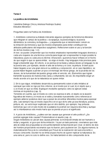La Poética De Aristóteles Pdf Aristóteles Poesía