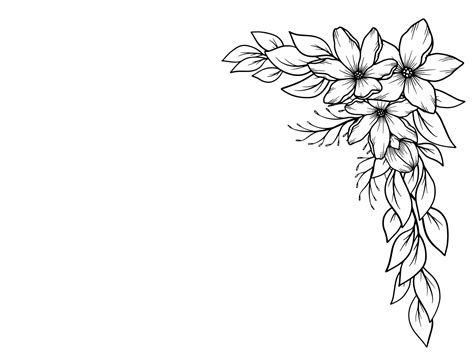 Flower Border Line Art Illustration 39602053 Vector Art At Vecteezy