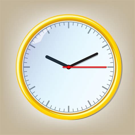 Premium Vector Round Shaped Analog Wall Clock With Black And Red Hands