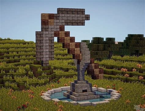 Giant Pickaxe Statue Minecraft Project Чертежи Minecraft Декорации