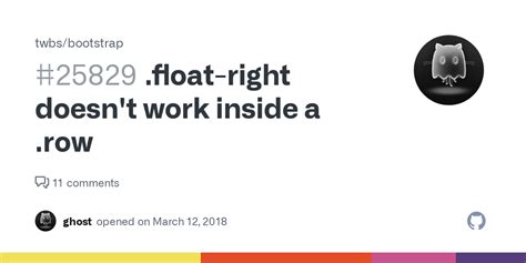 Float Right Doesn T Work Inside A Row Issue 25829 Twbs Bootstrap