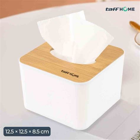 Jual Kotak Tisu Kayu Multifungsi Wooden Tissue Box ZJ003 Putih