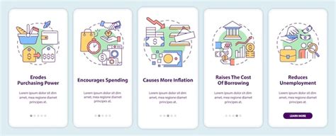Premium Vector Effects Of Inflation Onboarding Mobile App Screen