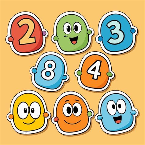 Cute Number Stickers Premium Ai Generated Vector
