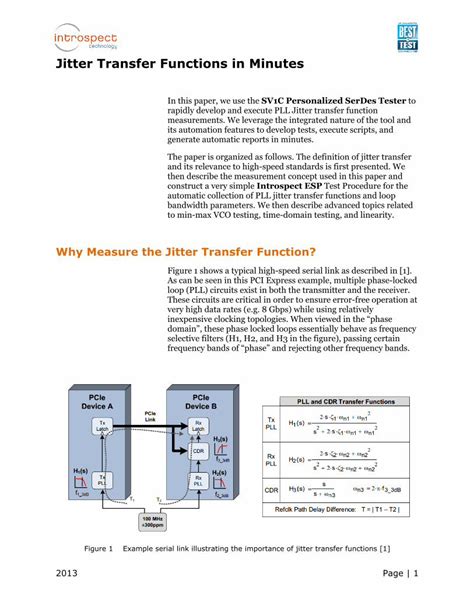Pdf Why Measure The Jitter Transfer Functionintrospectcawp Content