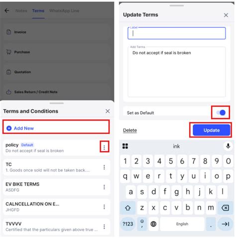 How To Set Terms As Default For Delivery Challan In Android General Swipe