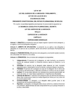 LEY N 387 LEY DEL EJERCICIO DE LA ABOGACÍA Y ley n 176 387 ley del