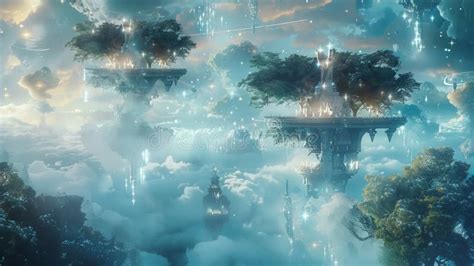 Transcendent Exploration Surreal Astral Realm Of Timeless Temples And Glowing Crystal Trees