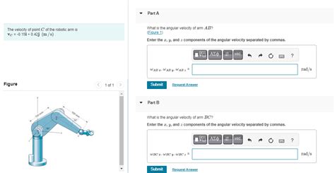 Solved The Velocity Of Point C Of The Robotic Arm Is