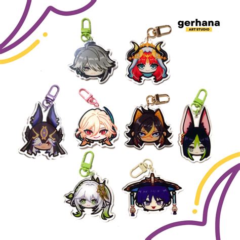 Genshin Impact Acrylic Keychain Nahida Al Haitham Cyno Tighnari Dehya