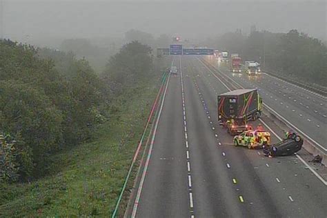 Woman Taken To Hospital After Car Overturns On M1 Near Bedford