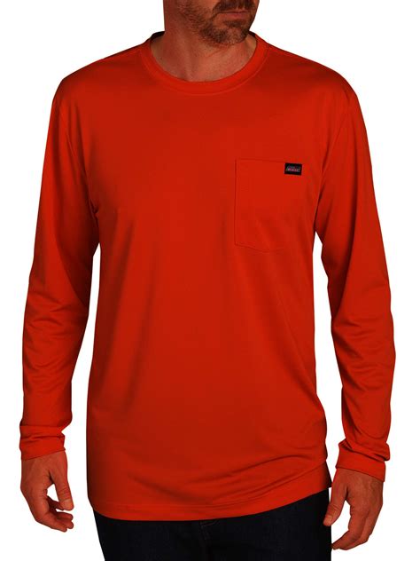 Genuine Dickies Long Sleeve Round Neck Performance Pocket T Shirt Men