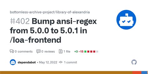 Bump Ansi Regex From 5 0 0 To 5 0 1 In Loa Frontend By Dependabot