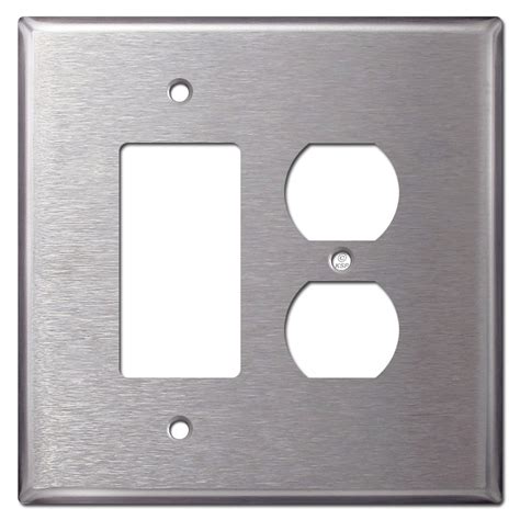 Oversized 2 Decora Rocker Switchplate Satin Stainless Steel