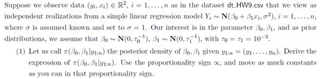 Suppose We Observe Data Yi Xi R I N As In The Chegg