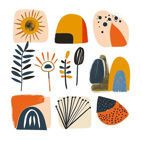 Premium Vector Small Simple Clipart Set Of 6 Abstract Shapes In The