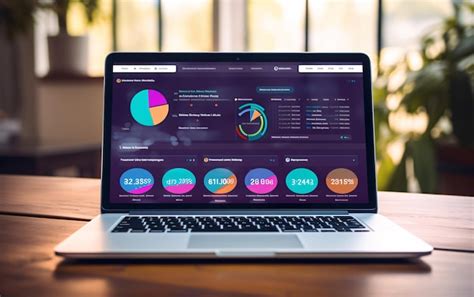 Premium Photo Laptop Screen With Charts And Graphs On The Table