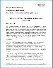 ICT304 Tute 8 T321 Docx Name Novin Gurung Student ID 12000804 Due