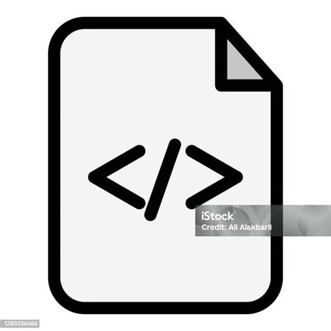 프로그래밍 아이콘입니다 코드 파일 그림입니다 Html 코딩 태그 기호입니다 소프트웨어 코드 기호입니다 0명에 대한 스톡 벡터