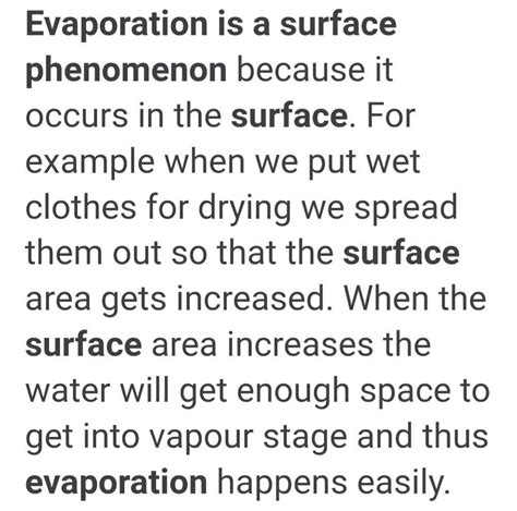 Give Reason Why Evaporation Is A Surface Phenomenon