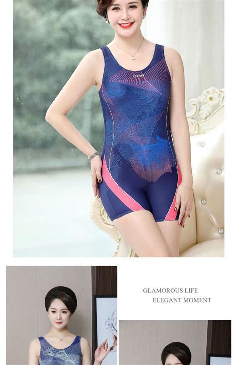 中老年女士保守泳衣中老年人泳衣 伤感说说吧