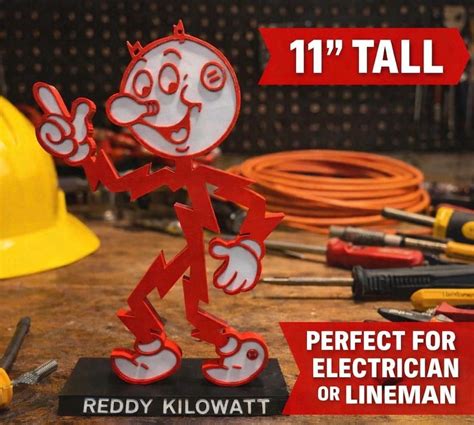 11” Reddy Kilowatt Figure Electric Mascot Statue Electrician And Lineman T Retro Utility