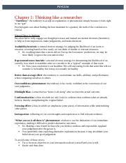 2360 Stats Midterm Review Docx PSYC236 0 Chapter 1 Thinking Like A