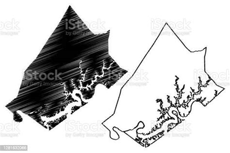 Russell County Kentucky Carte Vectorielle Illustration Scribble Croquis