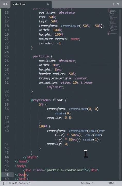 Create Mind Blowing Particle Animations With Html Css And Javascript Youtube
