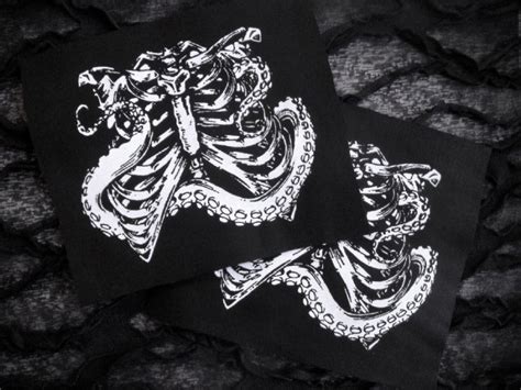 Ribcage And Tentacles Steampunk Goth Patch On Storenvy