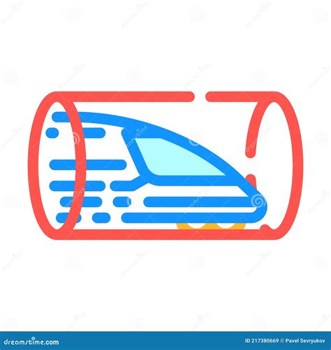 Hyperloop Railway Color Icon Vector Illustration Stock Vector