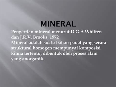 Mineral Dan Fungsi Serta Jenis Jenisnya Pptx