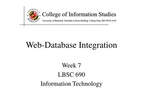 Ppt Web Database Integration Powerpoint Presentation Free Download Id9446862