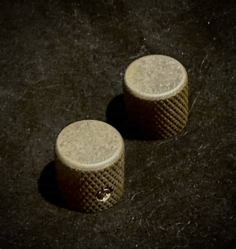 Relic Aged 60s Style Knurled Nickel Brass Barrel Knobs Reverb