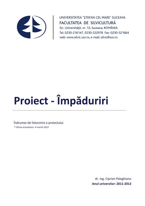 PDF Proiect Împăduririsilvic usv ro cursuri proiect impaduriri pdf recomandată de norme