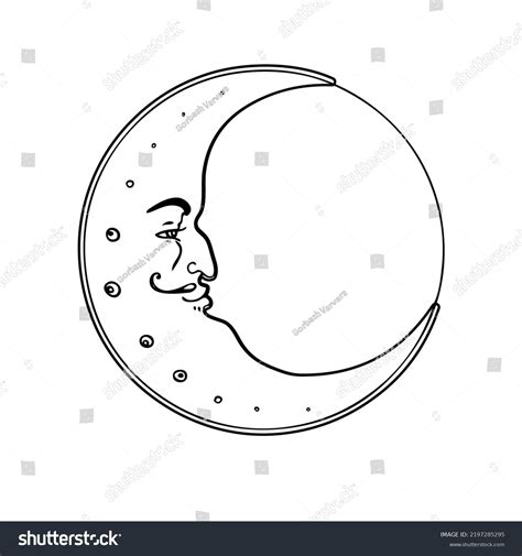 Moon Symbol Tattoo Style Vector Illustration Stock Vector Royalty Free