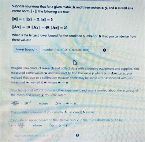 Solved Suppose You Know That For A Given Matrix A And Three