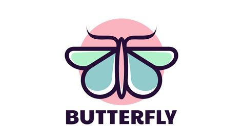 Borboleta Logo Mascote Simples Vol 6 Templatemonster