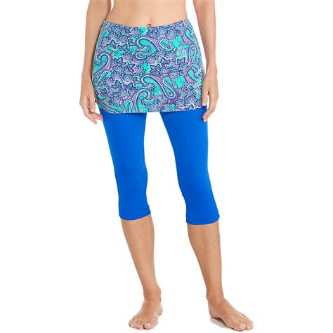 Coolibar Upf 50 Womens Skirted Swim Capris Ebay