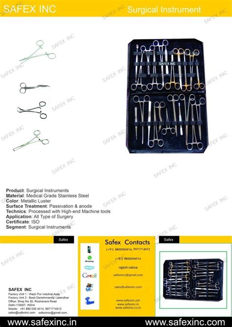 Safex Inc Hospital Surgical Instruments 1 Size Dimension Small Medium Large At ₹ 280 Piece In