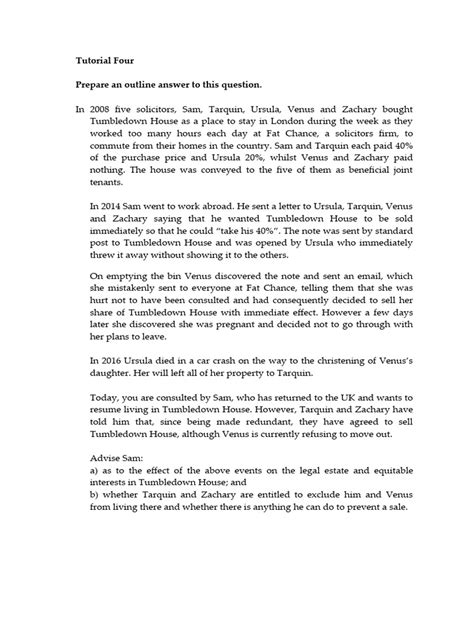 Tutorial Four Pdf