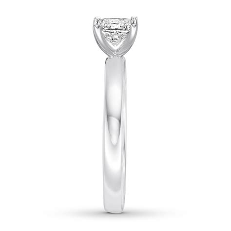 Certified Diamond Solitaire 34 Ct Princess Cut 14k White Gold Isi2