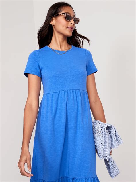 Short Sleeve Tiered Midi Dress Old Navy