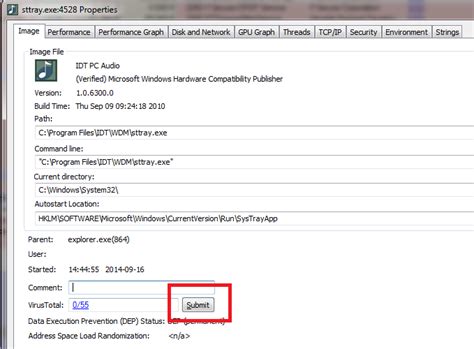 process explorer virustotal to check all processes with 50 av s