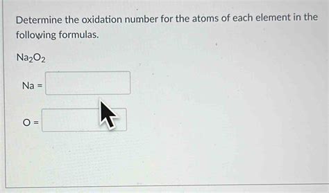 Solved Determine The Oxidation Number For The Atoms Of Each Element In The Following Formulas